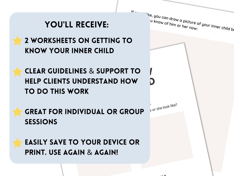 Inner Child Worksheet on Getting to Know Your Inner Child Healing ...