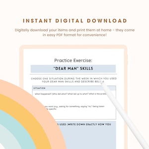DBT DEAR MAN Skill Training Worksheets & Handouts, Dbt Interpersonal ...