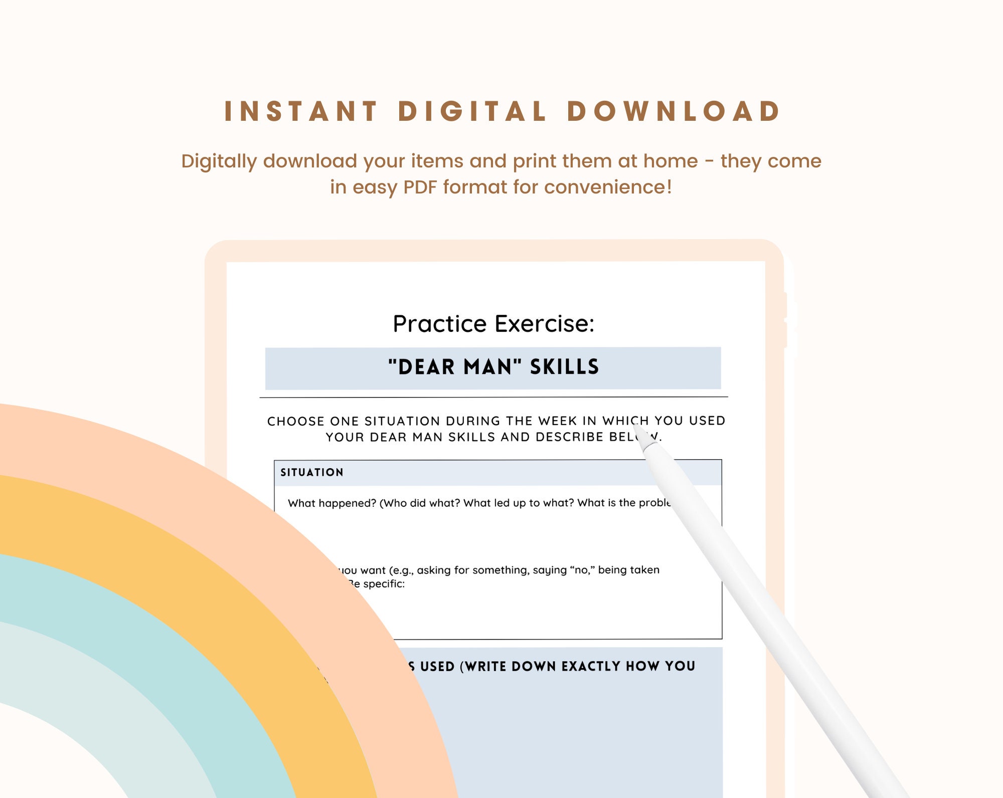 DBT DEAR MAN Skill Training Worksheets & Handouts, Dbt Interpersonal ...