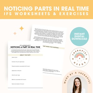 IFS Worksheets Parts! Internal Family Systems Therapy Exercise ...