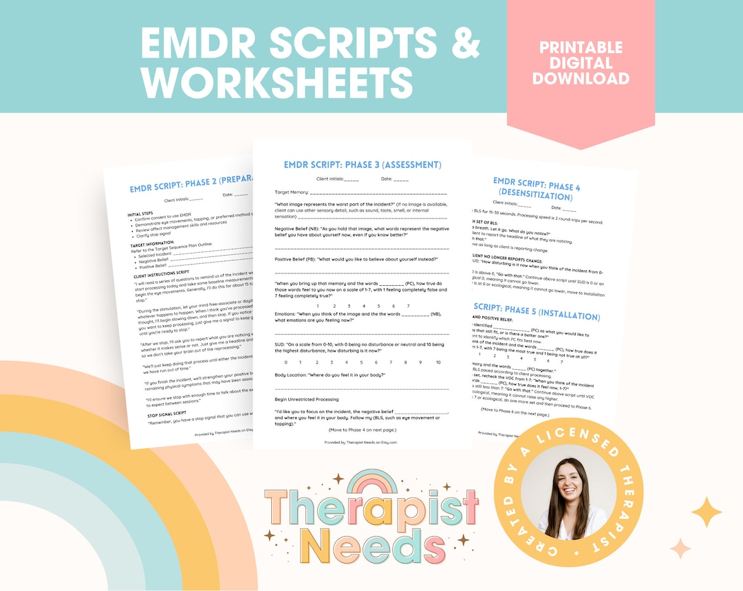 EMDR Scripts & EMDR Worksheets! EMDR Tools, Emdr Resources for Phases 2 ...