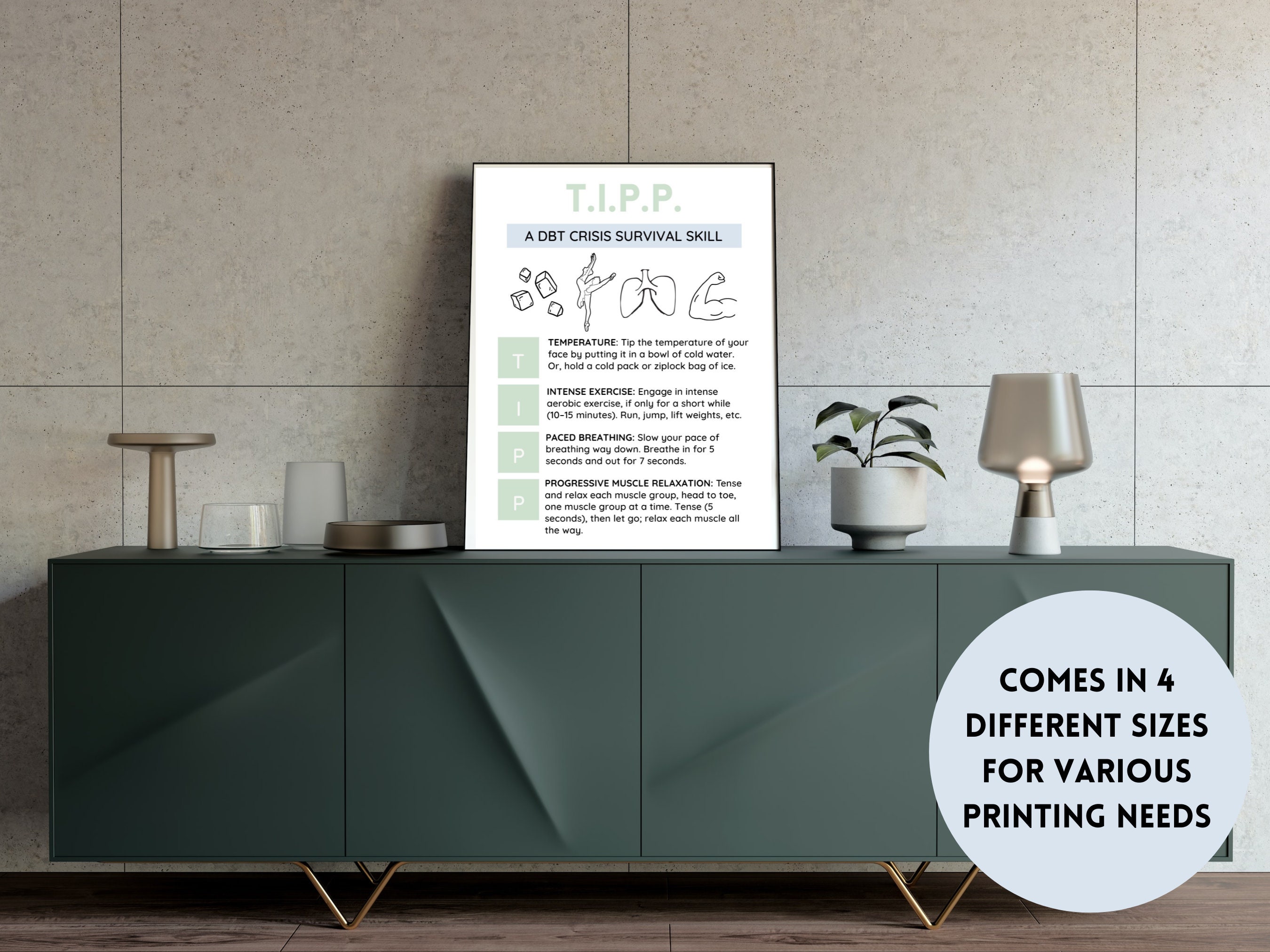 DBT Poster: TIPP Skills Therapist Office Decor, Counselor Office Sign ...