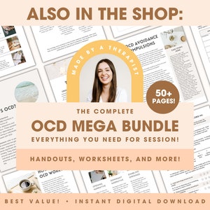 OCD Symptom Tracker | OCD Worksheet for Therapists, Counselors, Social ...