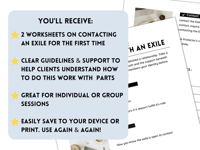 IFS Parts Exercise on Exiles Internal Family Systems Therapy - Etsy