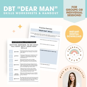 DBT DEAR MAN Skill Training Worksheets & Handouts, Dbt Interpersonal ...