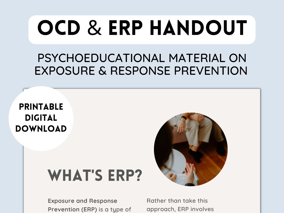 OCD & ERP Handout OCD Worksheet for Therapists Counselors - Etsy