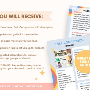 ART THERAPY EXERCISE: Self-compassion! Group Therapy Activity ...