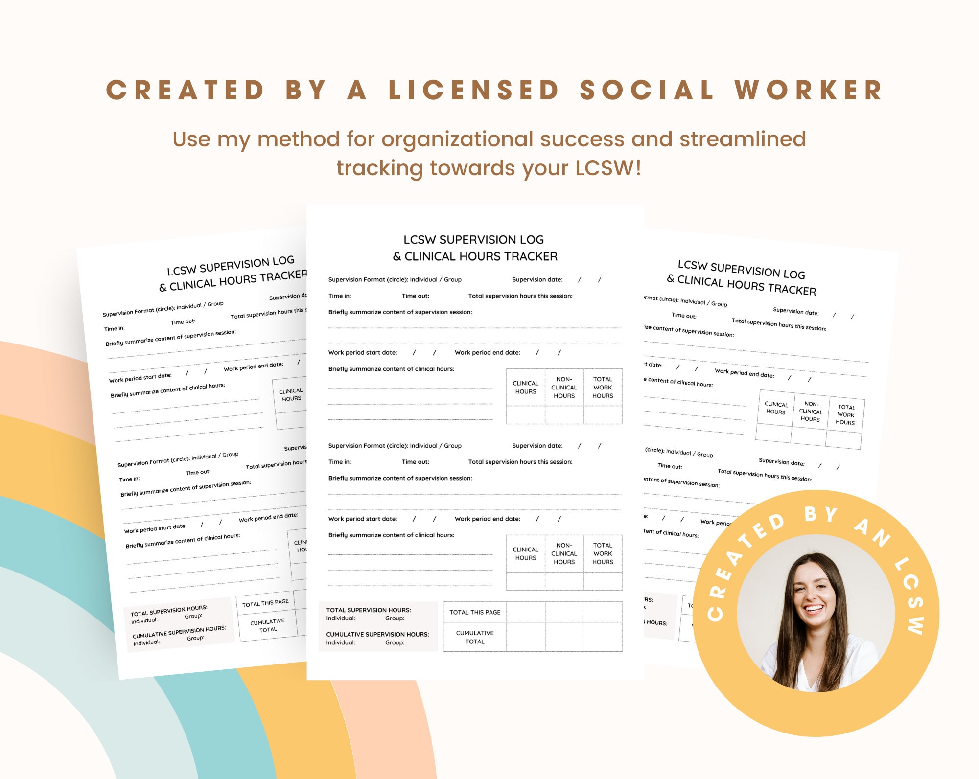 LCSW Supervision Tracking & Clinical Hours Log: Printable Digital ... LCSW Supervision Tracking & Clinical Hours Log: Printable Digital ...