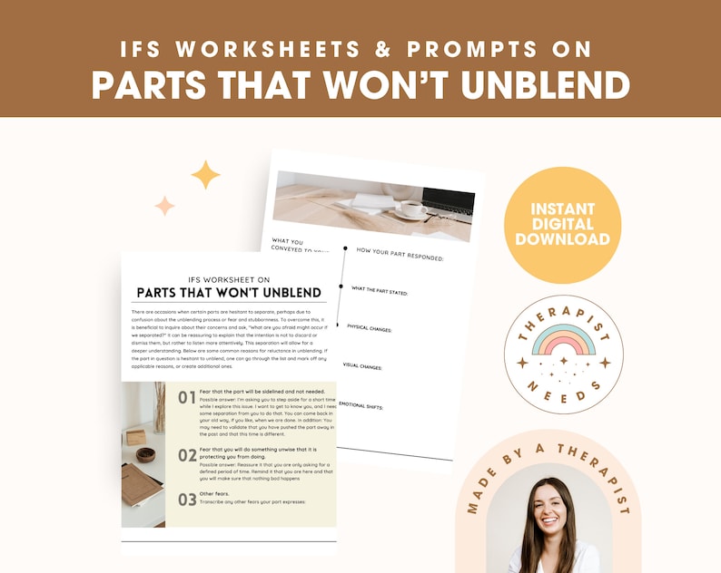 IFS Parts Worksheet on Unblending Parts, Internal Family Systems ...