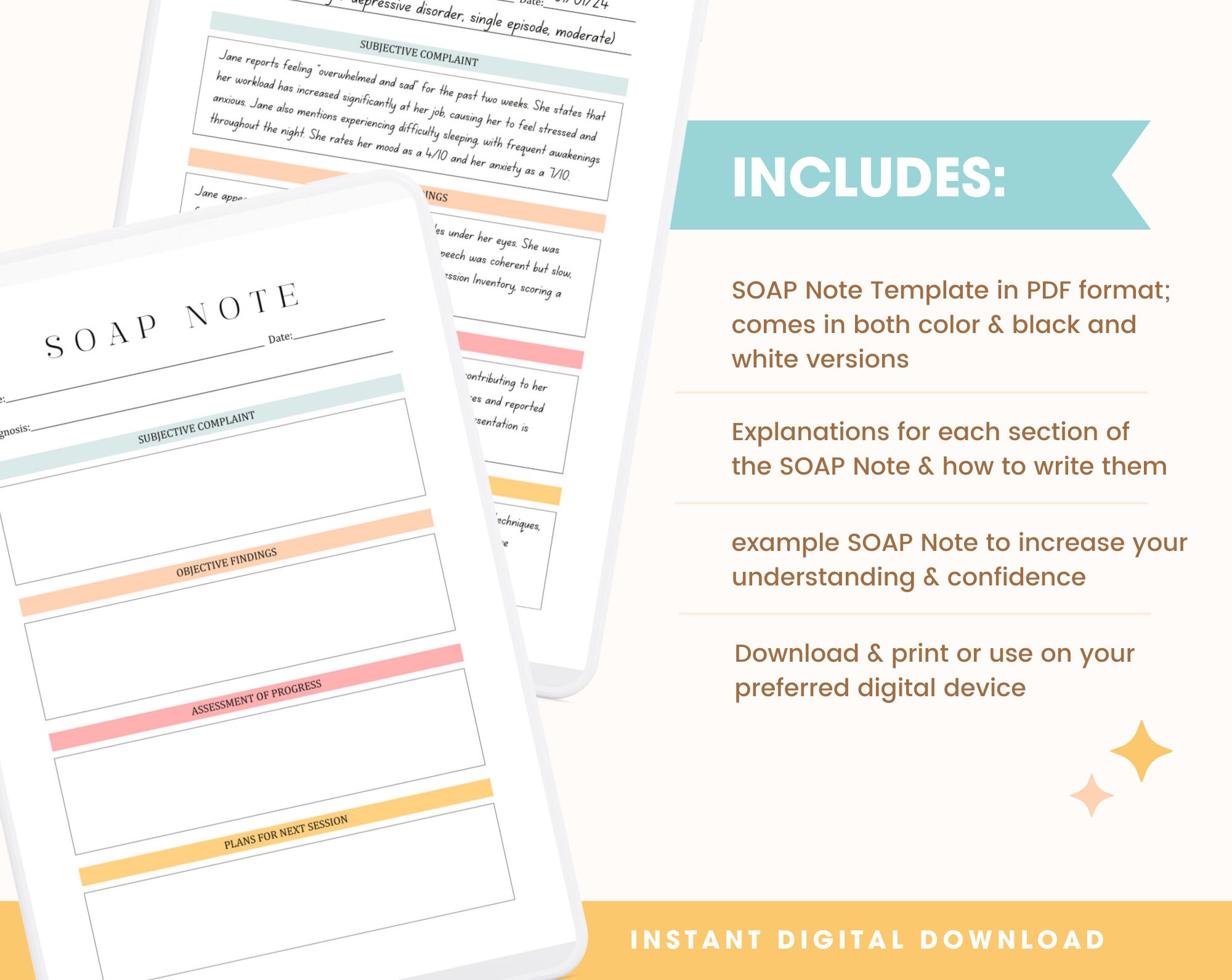 SOAP Note Template, SOAP Note Example for Counseling and Mental Health ...