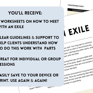 IFS Parts Exercise on Exiles Internal Family Systems Therapy - Etsy