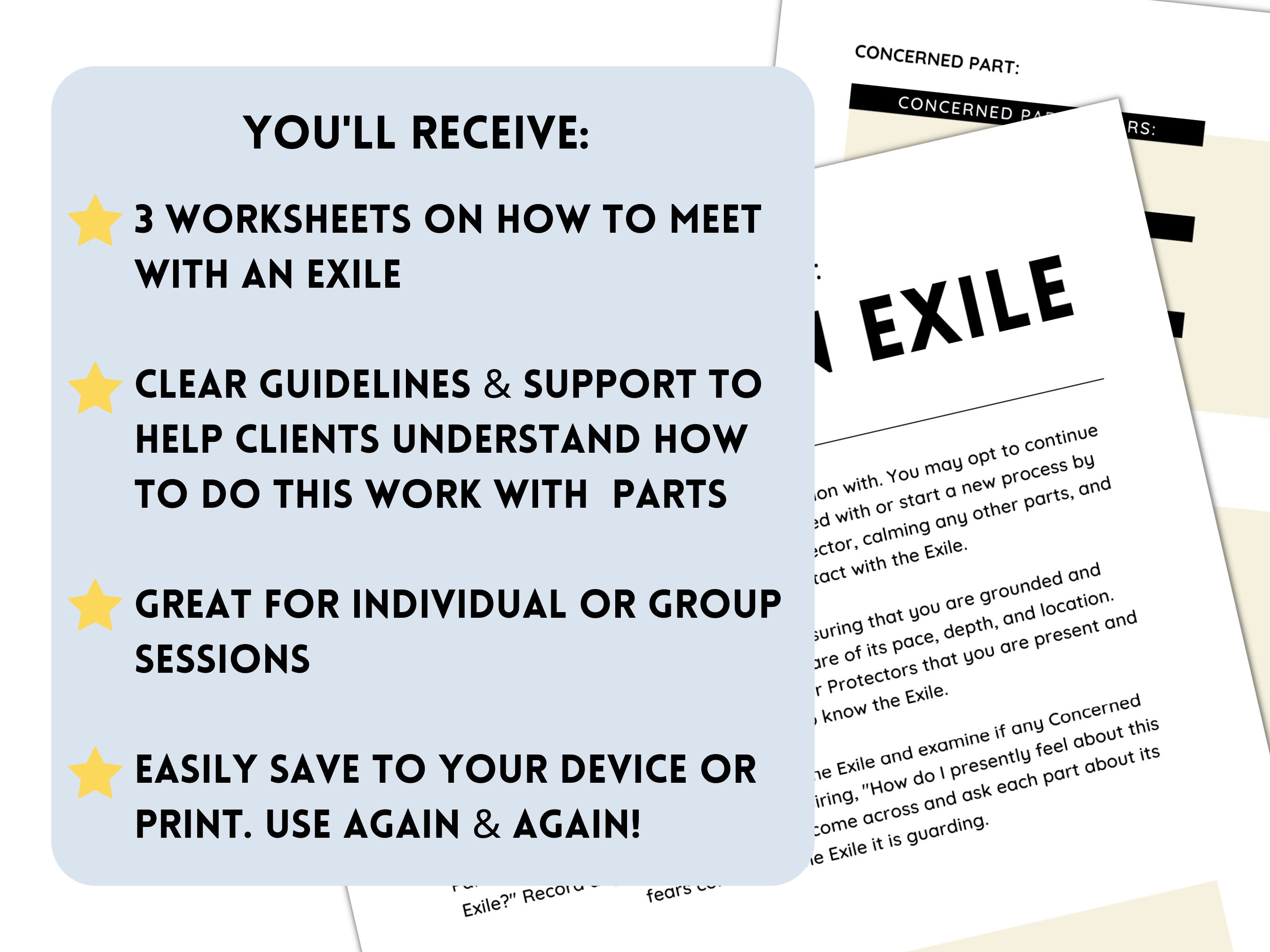 IFS Parts Exercise on Exiles Internal Family Systems Therapy - Etsy