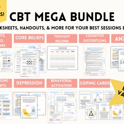 CBT Worksheets Bundle CBT Interventions for Teens and Adults - Etsy UK
