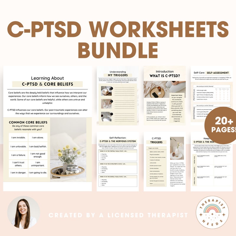 Ptsd Worksheets Therapy - Etsy