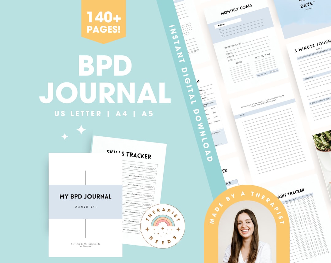 BPD Journal Borderline Personality Disorder Workbook, BPD Awareness ...