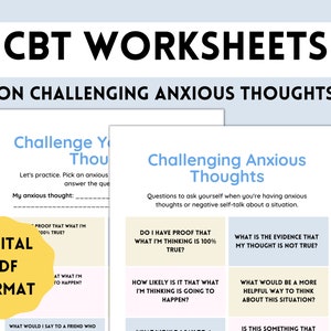 CBT for Anxiety CBT Worksheets for Teens and Adults - Etsy