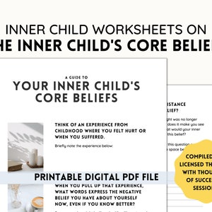 Inner Child Worksheet on Core Beliefs Inner Child Healing Shadow Work ...