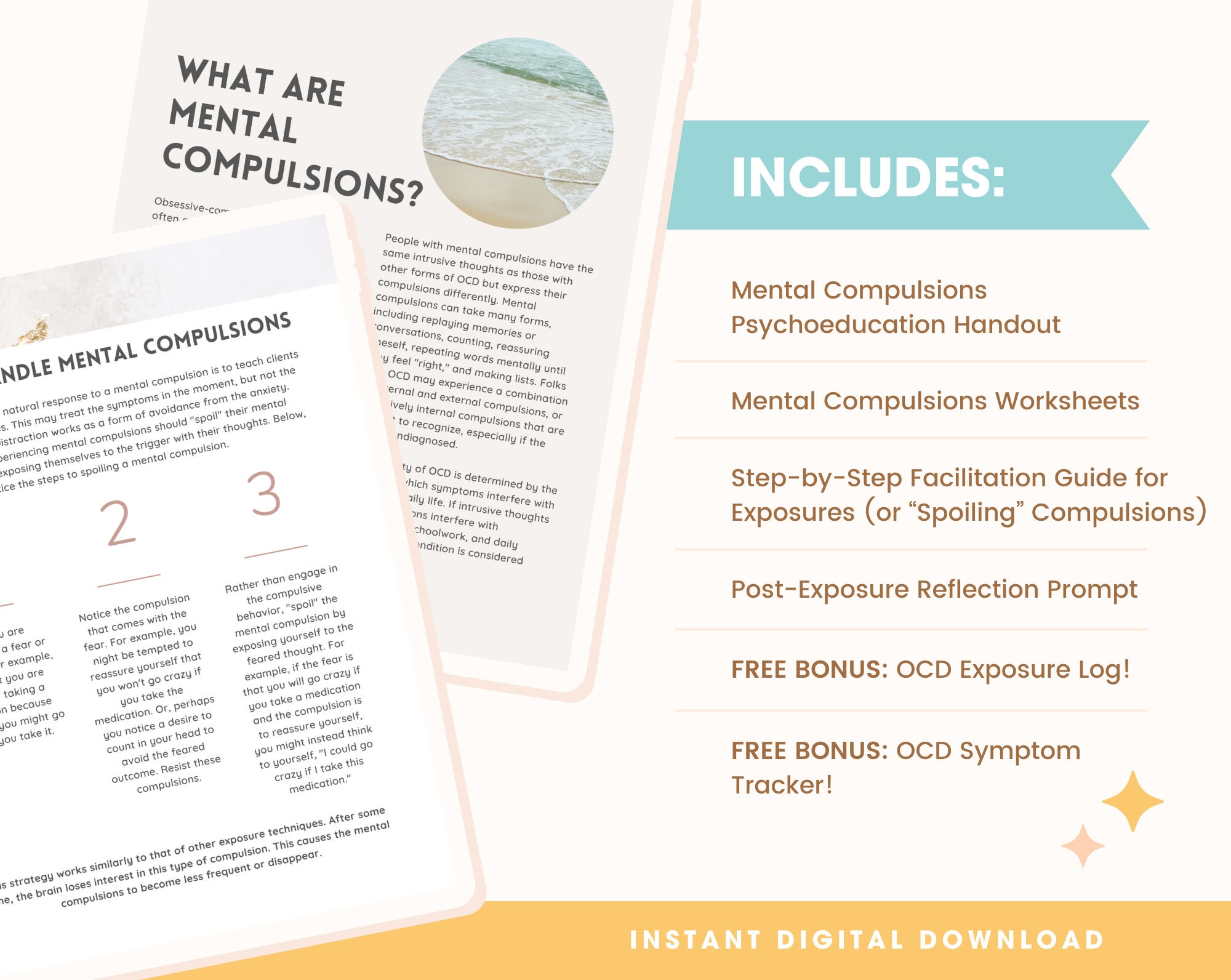 OCD Worksheet on Mental Compulsions OCD Handout for Therapists ...