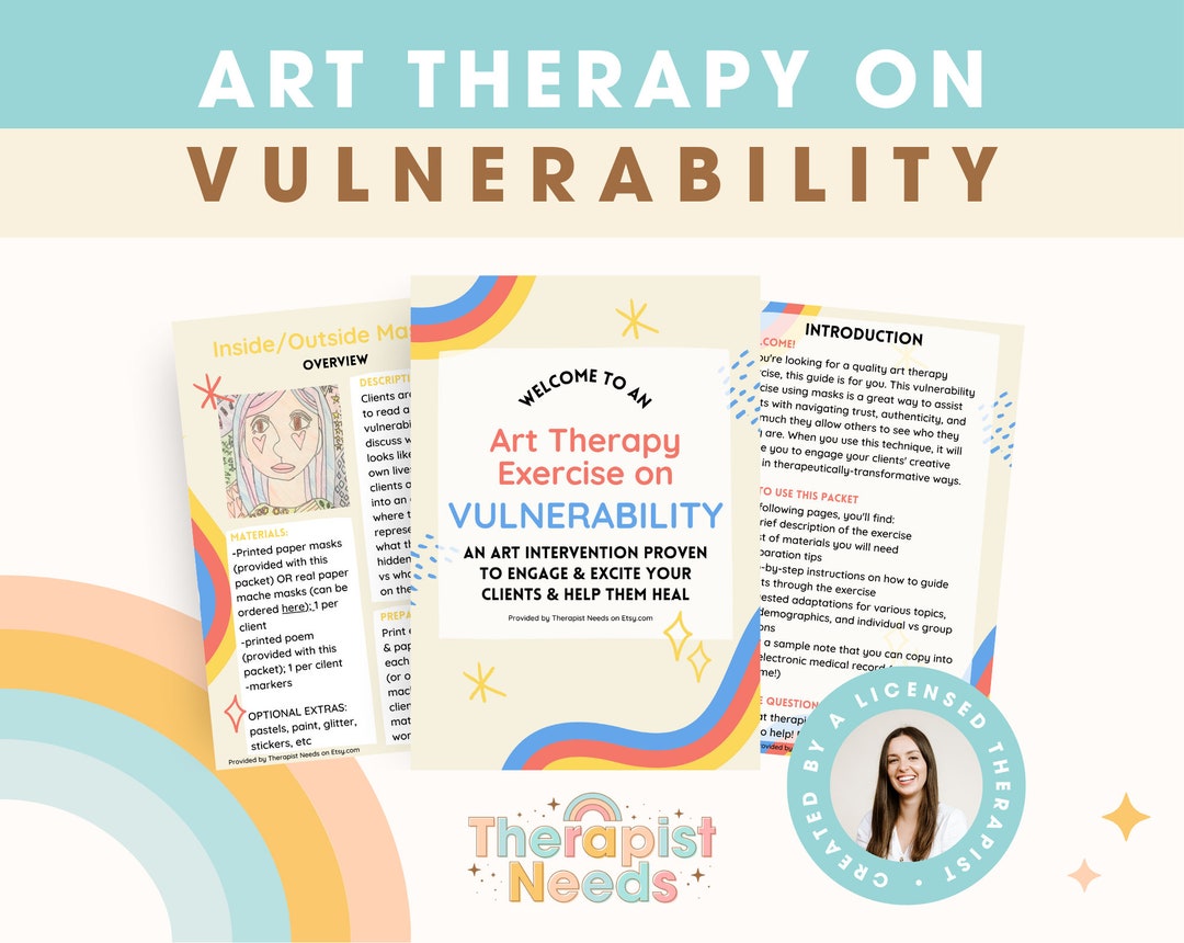 ART THERAPY EXERCISE: Vulnerability! Group Therapy Activity, Individual ...