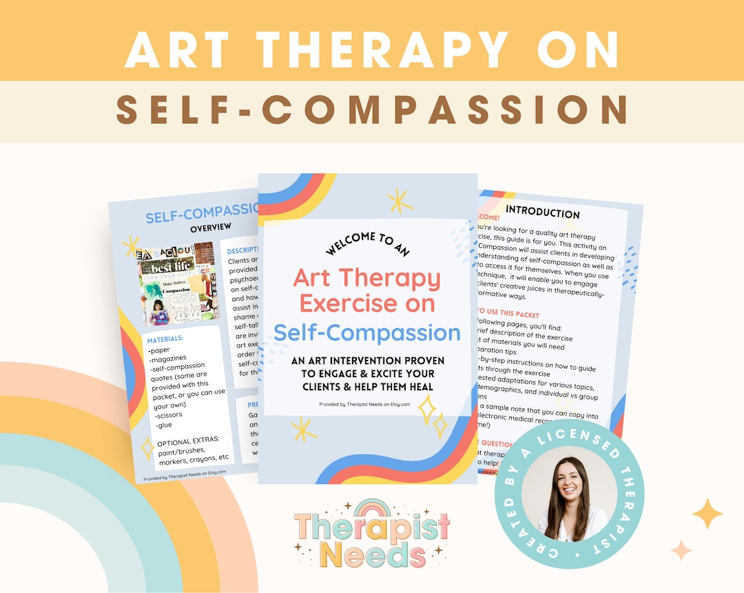 ART THERAPY EXERCISE: Self-compassion! Group Therapy Activity ...