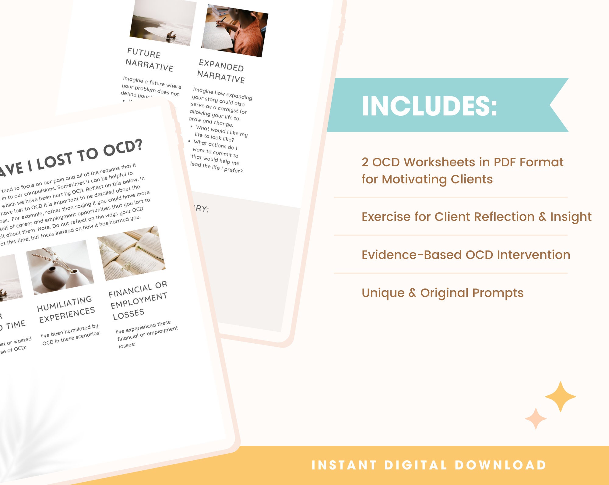 OCD Therapy Worksheets, OCD Handout for Therapists, Counselors, Social ...