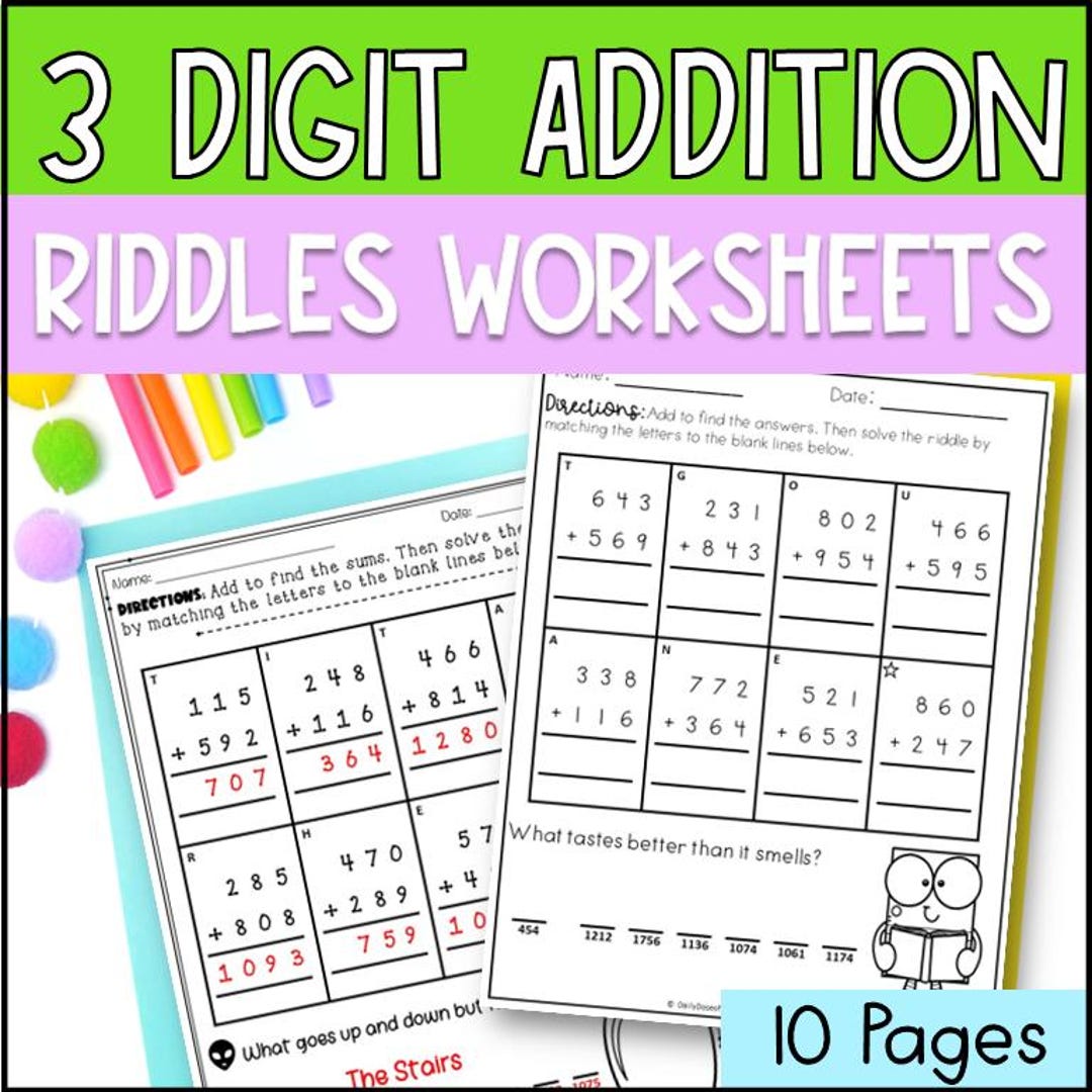 1st Grade Double Digit Addition, Third Grade Centers, Printable 2 and 3 ...