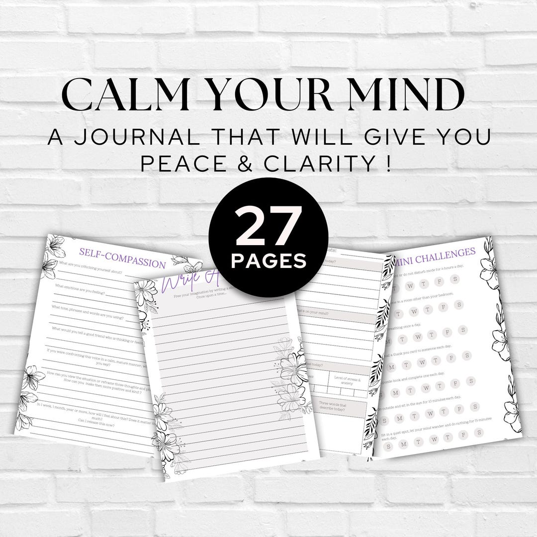 Calm Your Mind Journal - Etsy