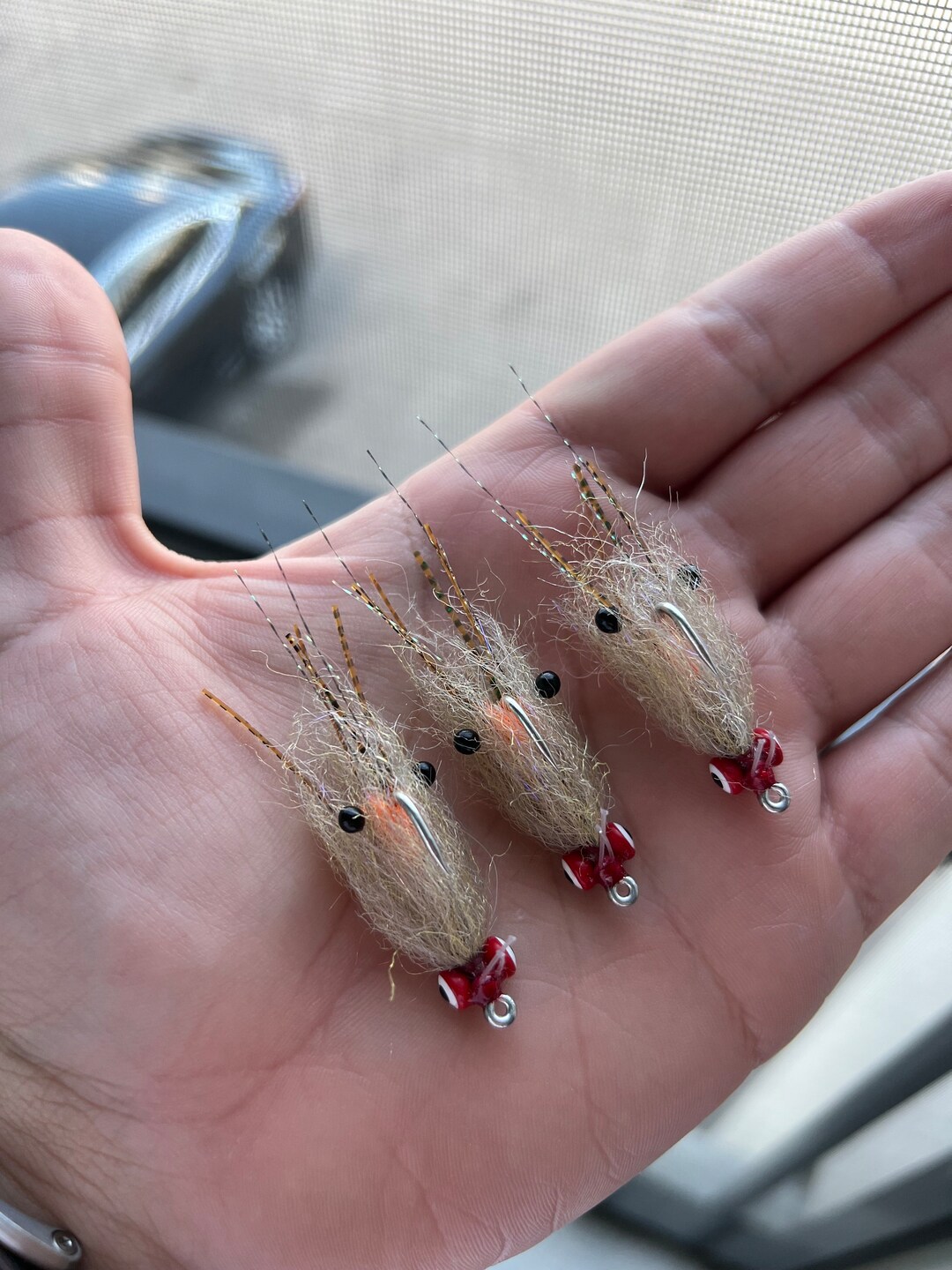 Spawning Shrimp Tan #2 (3 PACK) Balaz Fly Co, Saltwater Shrimp Flies ...