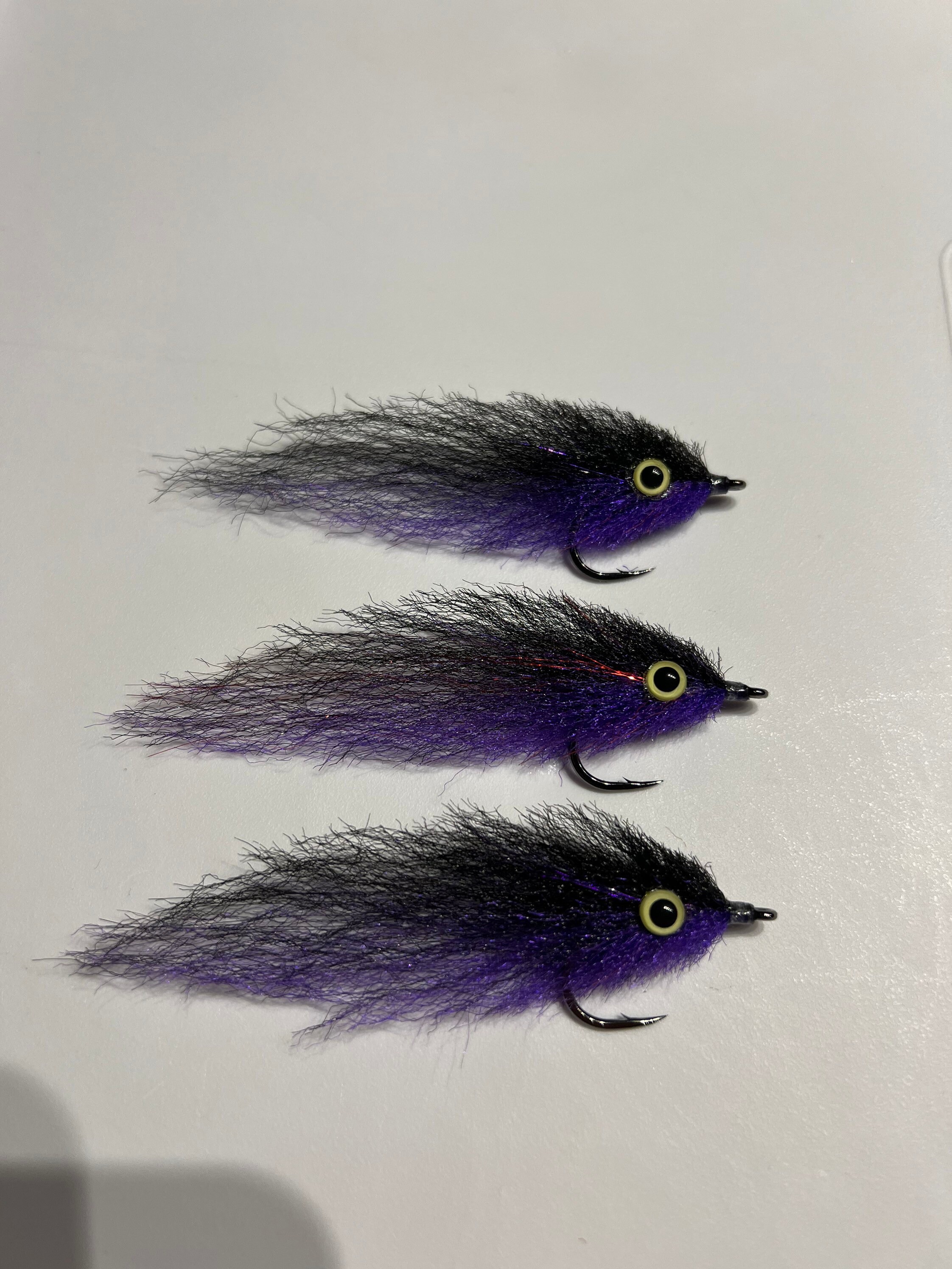 EP Mullet Baitfish Flies Black/purple 2/0 3 PACK Balaz Fly - Etsy
