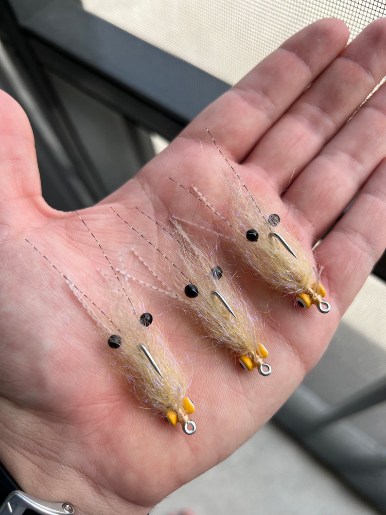 Dub Shrimp Tan 2 3 PACK Balaz Fly Co, Saltwater Shrimp Flies, Tarpon ...