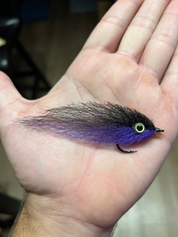 EP Mullet Baitfish Flies Black/purple 2/0 3 PACK Balaz Fly - Etsy