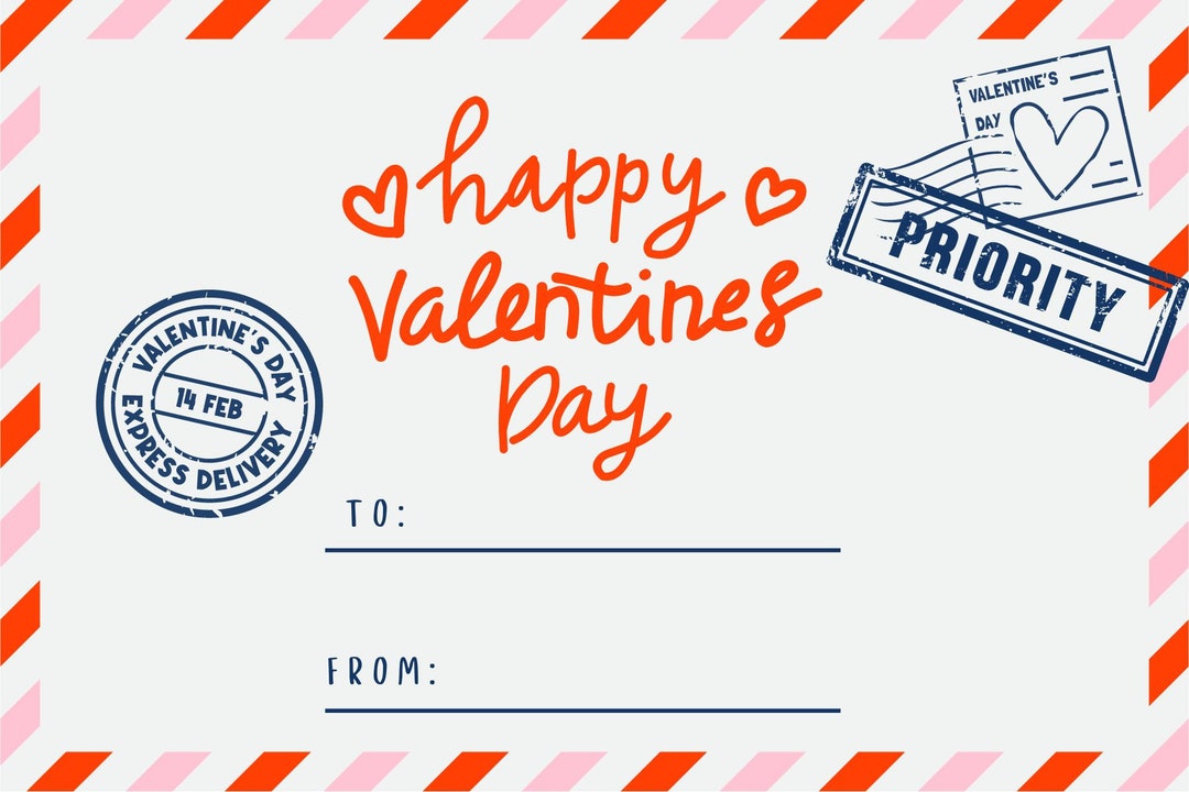 Airmail Valentine Card, Digital Download & Print - Etsy