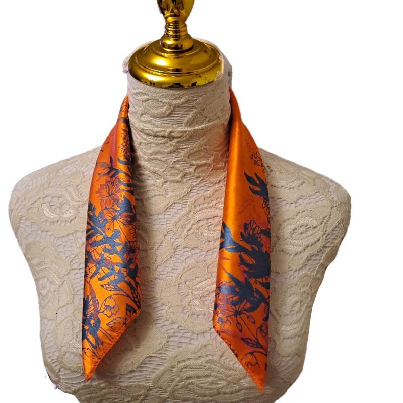 Orange Silk Scarf - Etsy