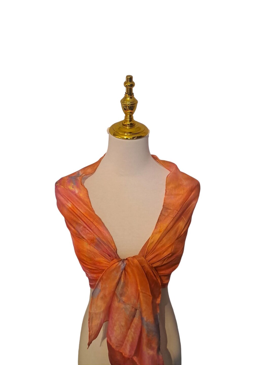 Orange Shawls | Delicate Scarf | Made From High-quality Silk | Women ...
