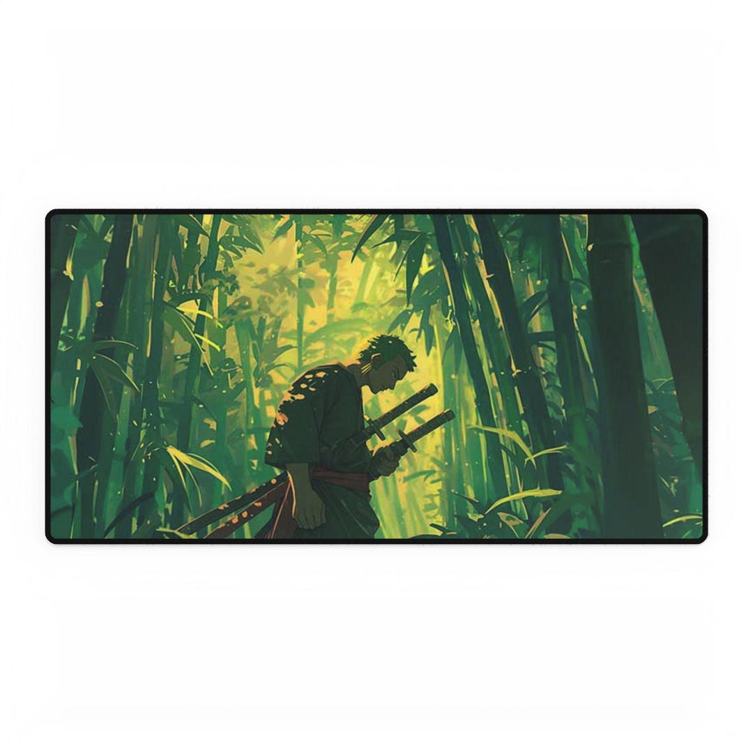 Zoro One Piece Inspired Anime Bamboo Forest Desk Mat Nature-inspired ...