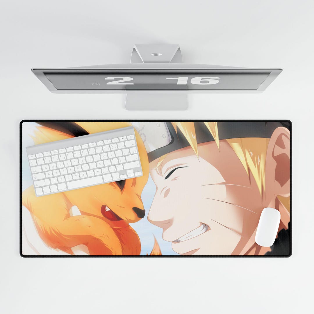 Anime Desk Mat Naruto & Fox Inspired Design, Gaming, Work From Home ...