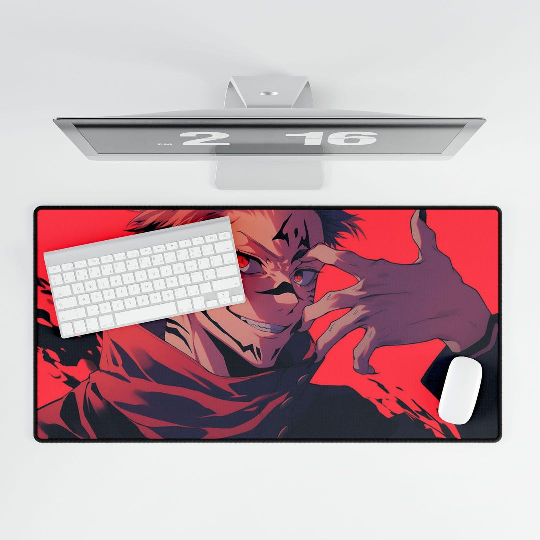 Sukuna Inspired Anime Desk Mat Aesthetic Gaming Mat, Office Accessories ...