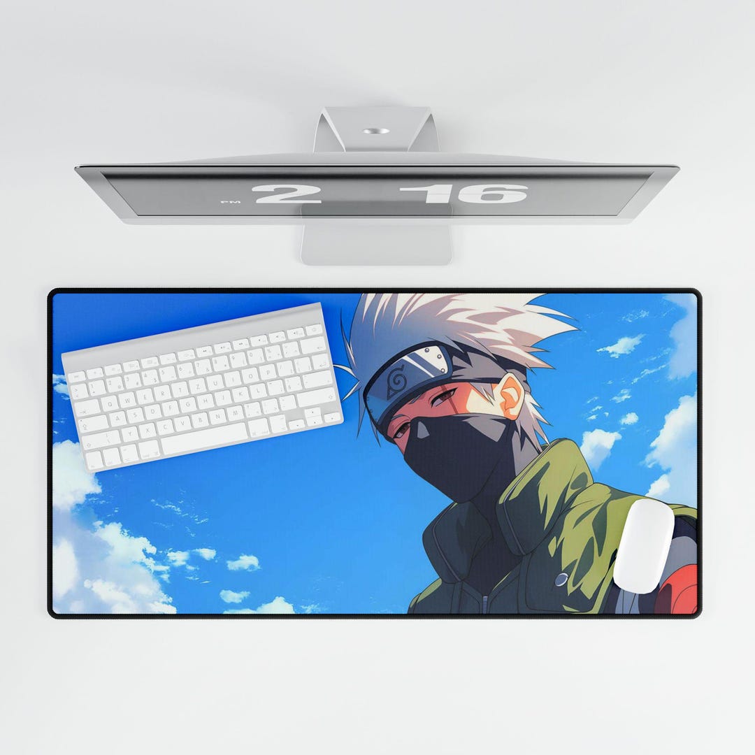 Naruto Anime Desk Mat Kakashi Design, Gamer Desk Decor, Office Gift ...