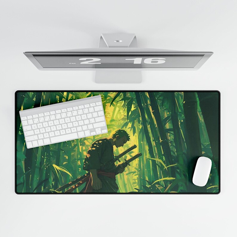 Zoro One Piece Inspired Anime Bamboo Forest Desk Mat Nature-inspired ...