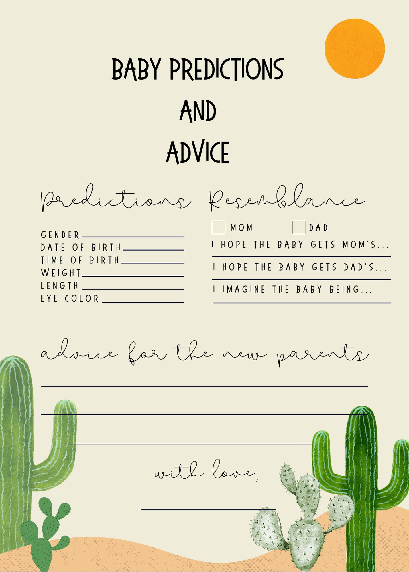 Cactus Baby Shower Theme - Etsy