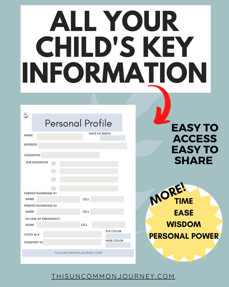 SPECIAL NEEDS Profile Planner EXCLUSIVELY for Special Needs Families - Etsy