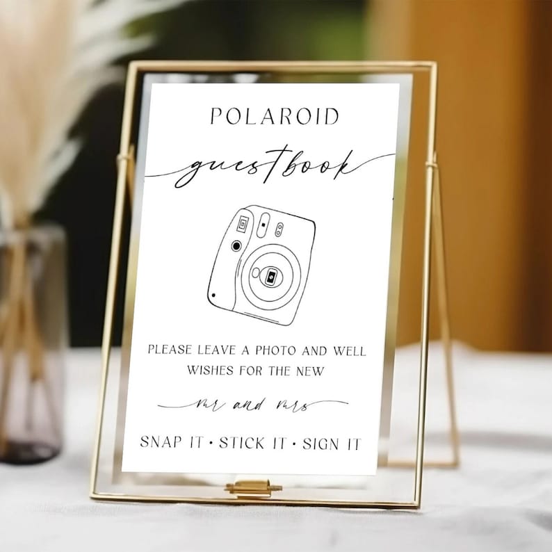 Polaroid Guest Book Sign, Wedding Guest Book Alternative, Photo ...