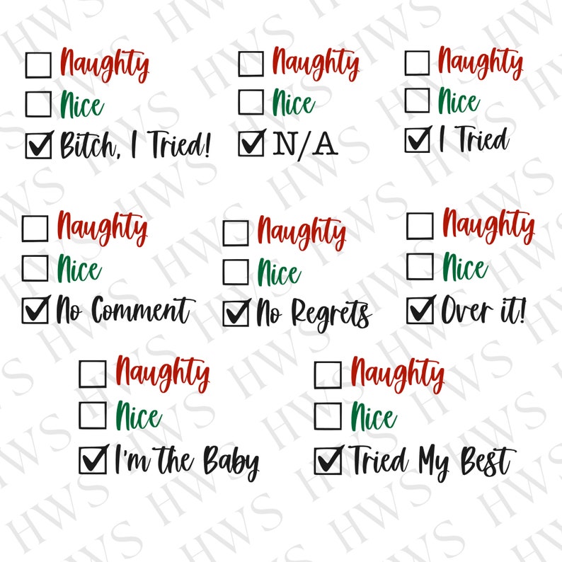 Naughty Nice SVG Bundle, Christmas SVG, Holiday Svg, Naughty Svg, Nice ...