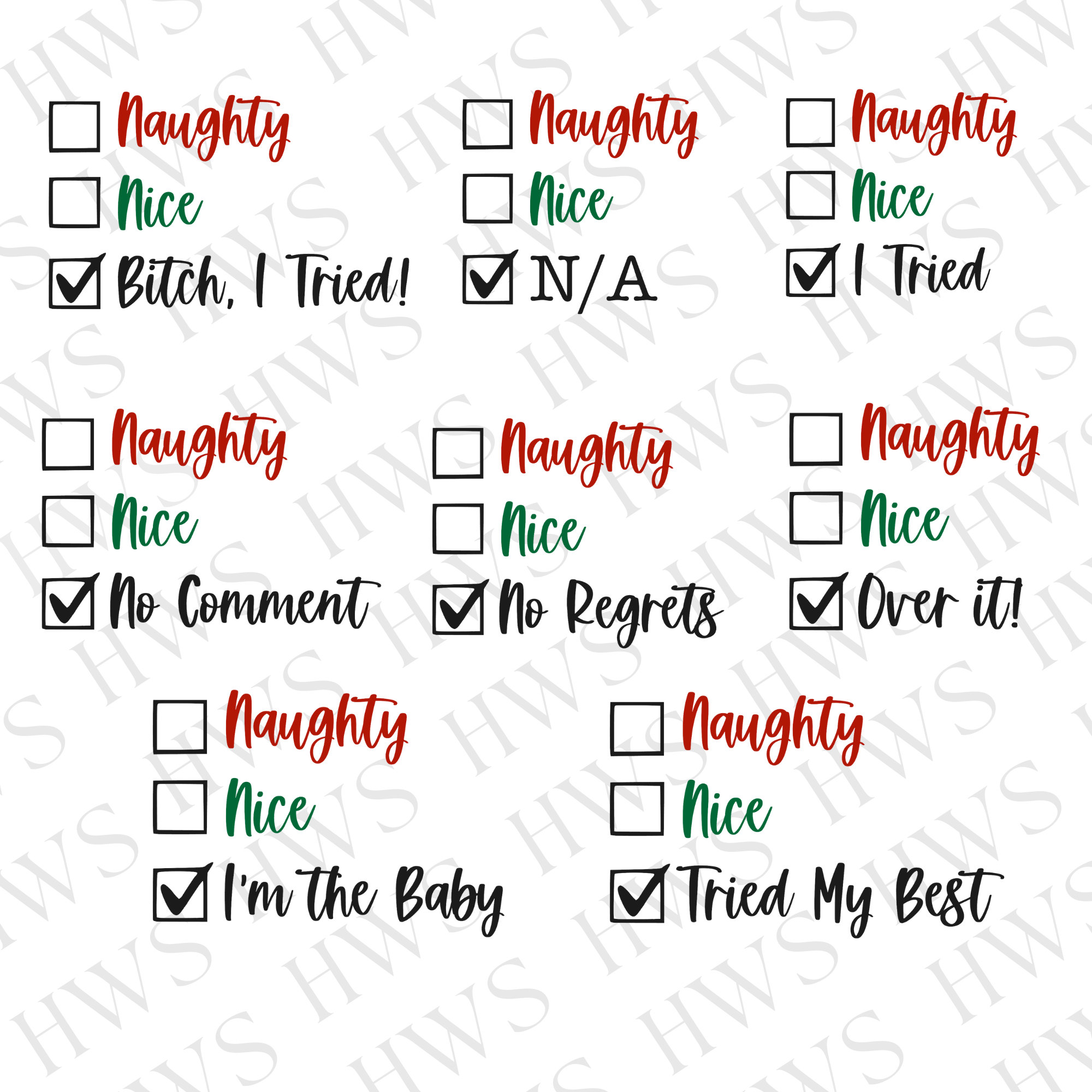 Naughty Nice SVG Bundle, Christmas SVG, Holiday Svg, Naughty Svg, Nice ...