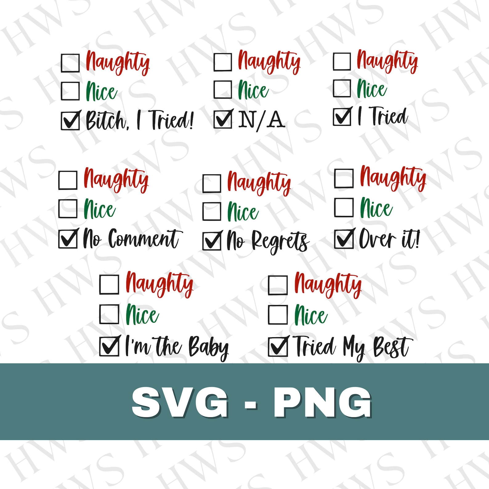 Naughty Nice SVG Bundle, Christmas SVG, Holiday Svg, Naughty Svg, Nice ...