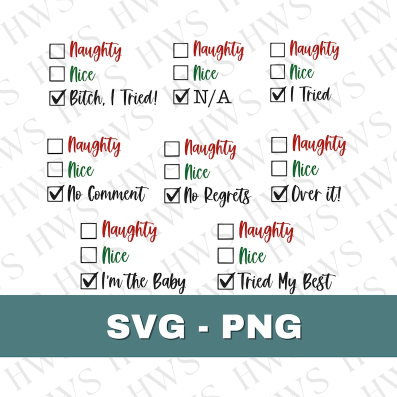 Naughty Nice SVG Bundle, Christmas SVG, Holiday Svg, Naughty Svg, Nice ...