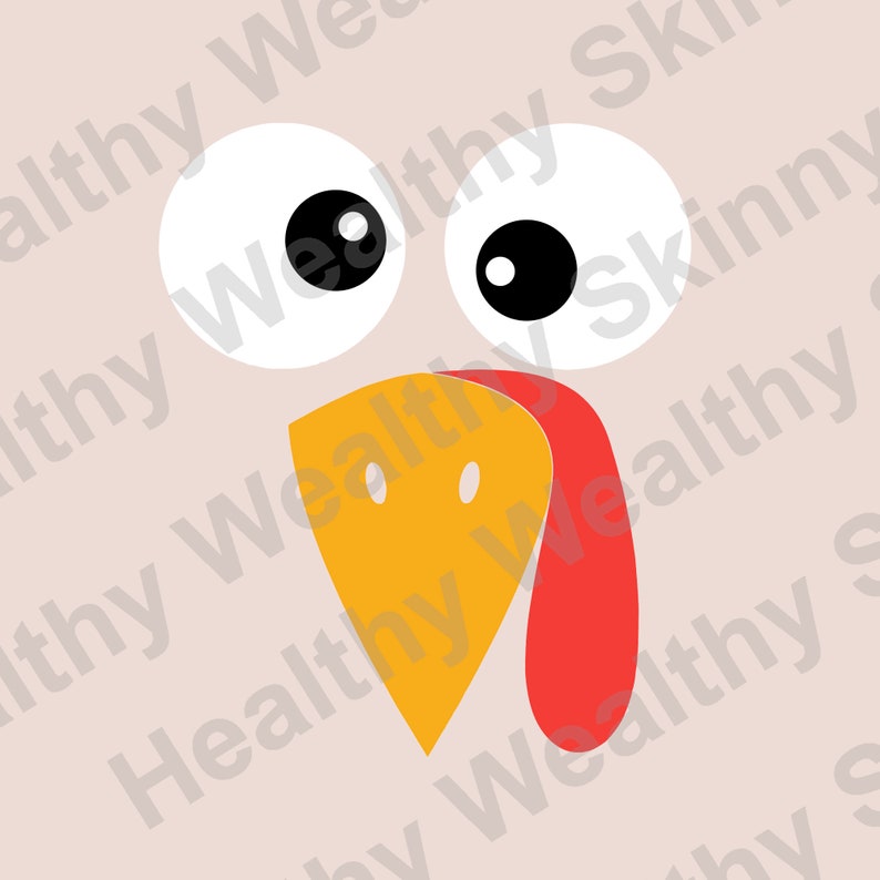 Turkey Face SVG: Thanksgiving Clipart (digital Download) - Etsy