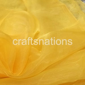 Yellow Sheer Organza Fabric: Lightweight Polyester, 44" Wide, Sold by ...