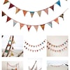 Boho Rainbow Bunting Banner, Fabric Pennants, Bedroom Decor, Triangle ...