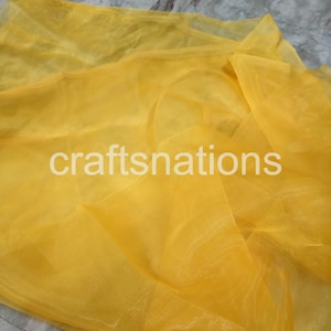 Yellow Sheer Organza Fabric: Lightweight Polyester, 44" Wide, Sold by ...